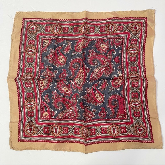 j.g. hook | Accessories | Jg Hook 0 Silk Scarf Paisley Print Red Tan ...